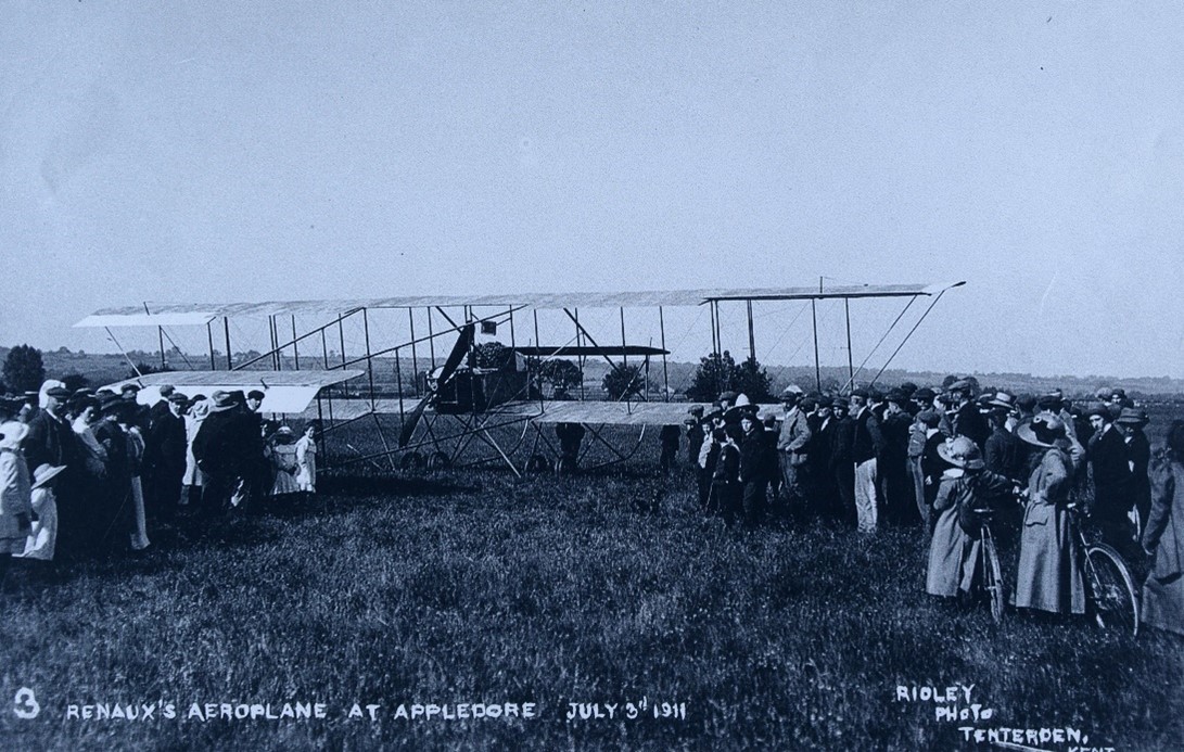 What was Monsieur Renaux doing landing his plane in Appledore ...